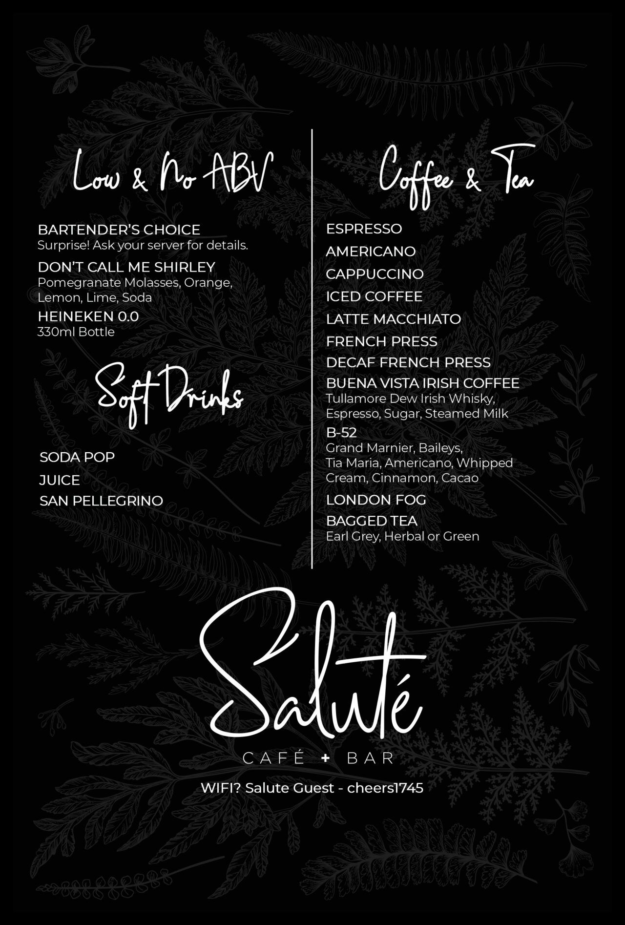 Menus | Salute